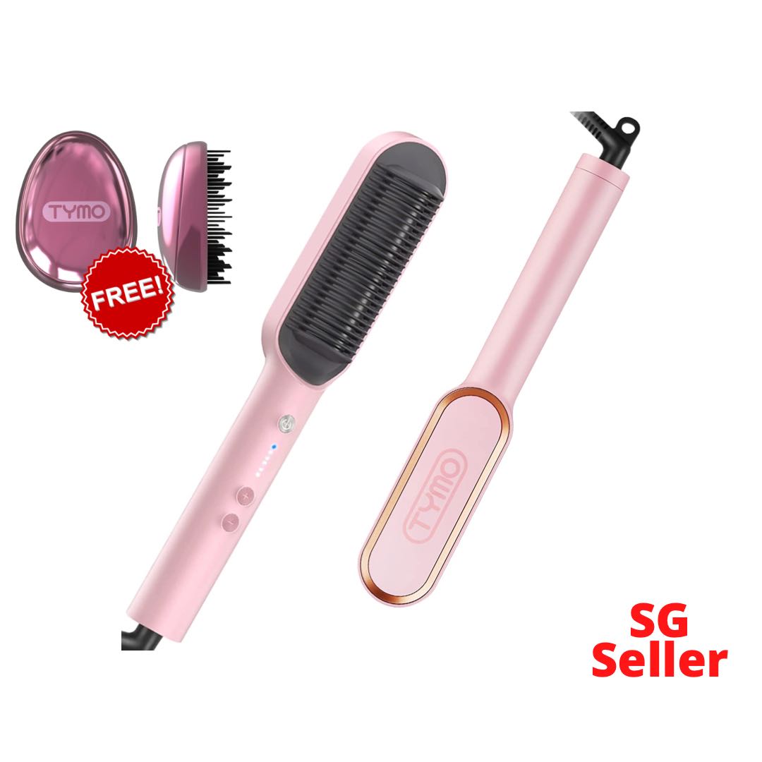 TYMO Ring Limited Edition Sakura Pink Hair Straightener Brush HC100R ...