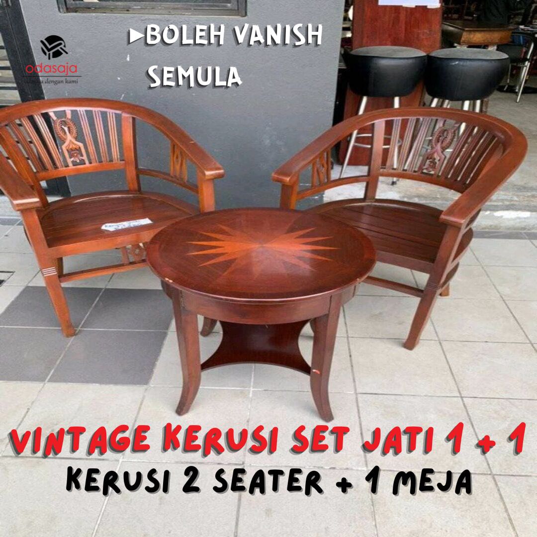 Vintage Kerusi Set Jati, Furniture & Home Living, Furniture, Other Home ...