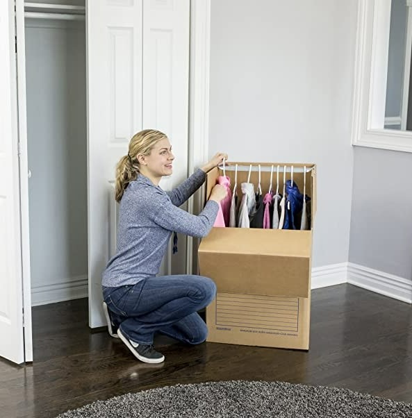 2 wardrobe moving cardboard boxes - used once - 55 x 55 x 105 cm ...