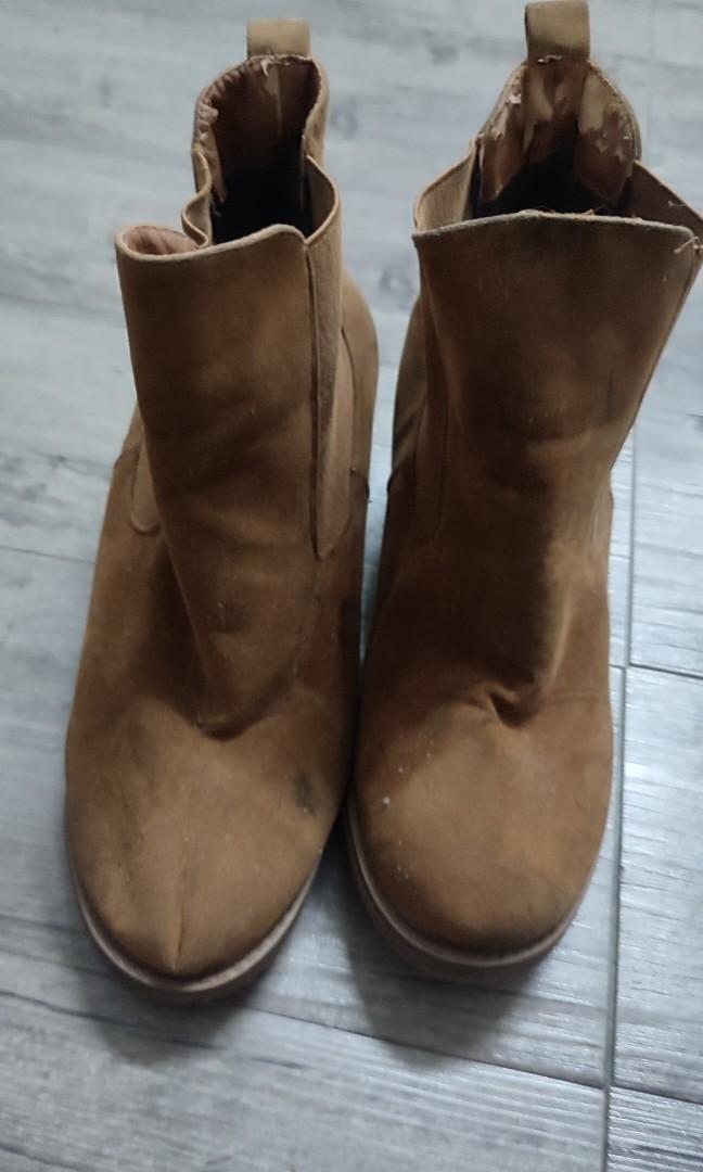 Women Boots 2 inch Leather Woody Brown, Women's Fashion, Footwear ...