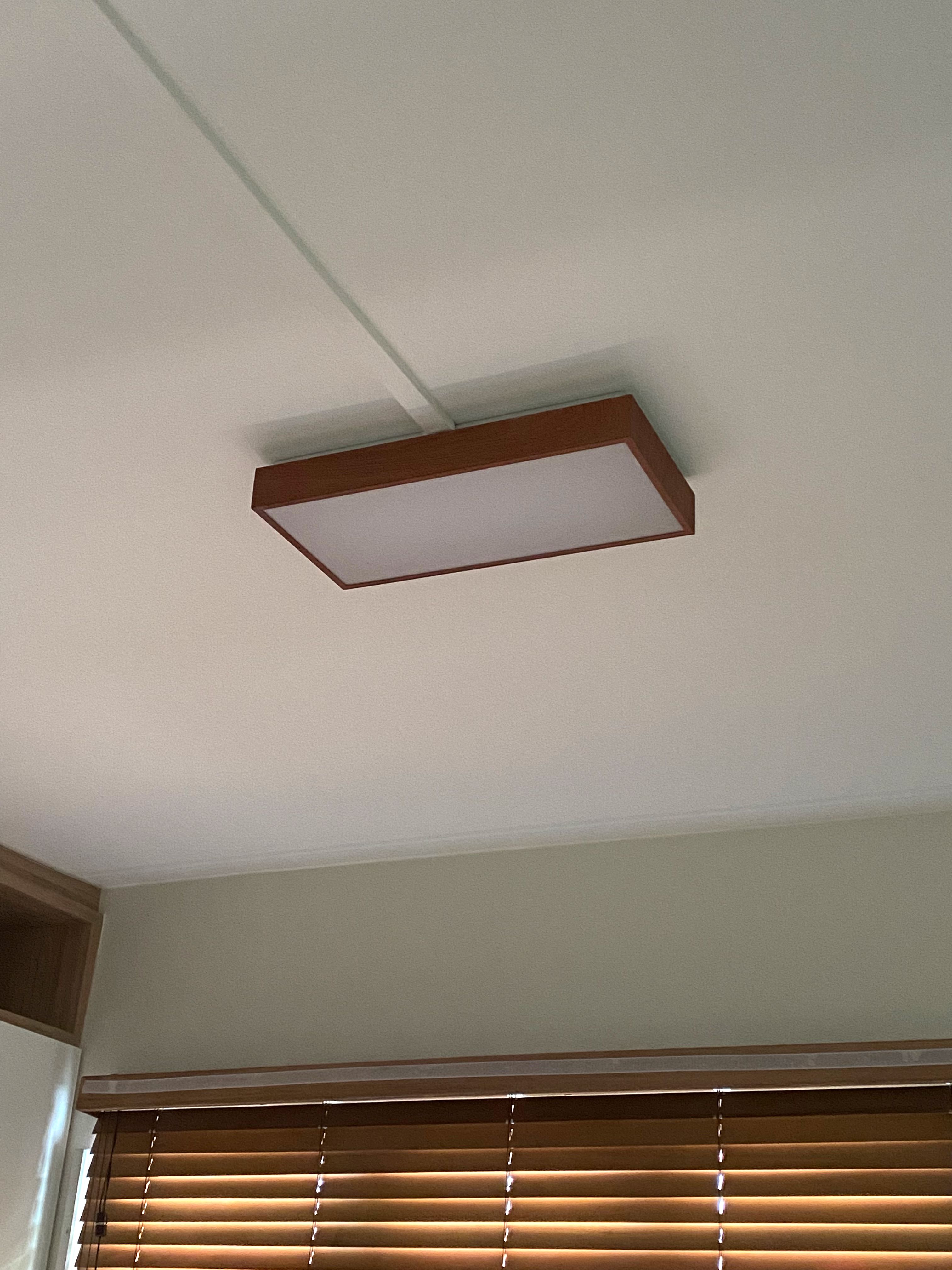 Wood metal frame ceiling light, Furniture & Home Living, Lighting ...