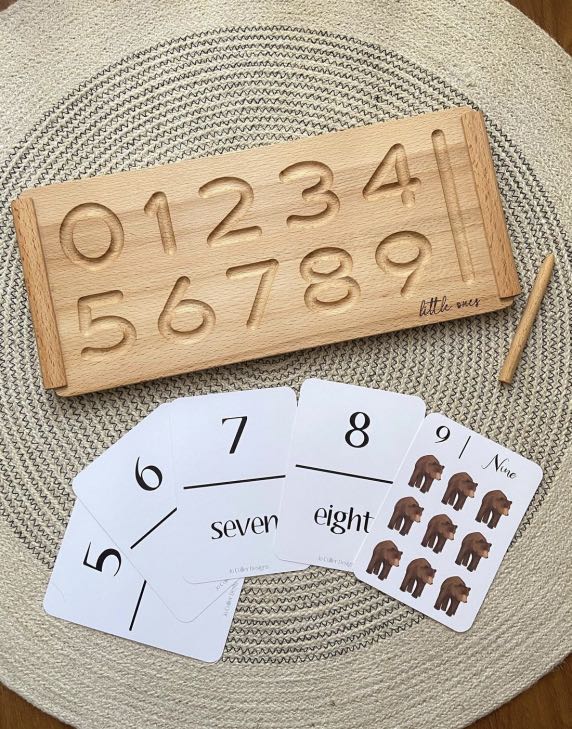 Wooden Number Tracing Board, Hobbies & Toys, Toys & Games on Carousell