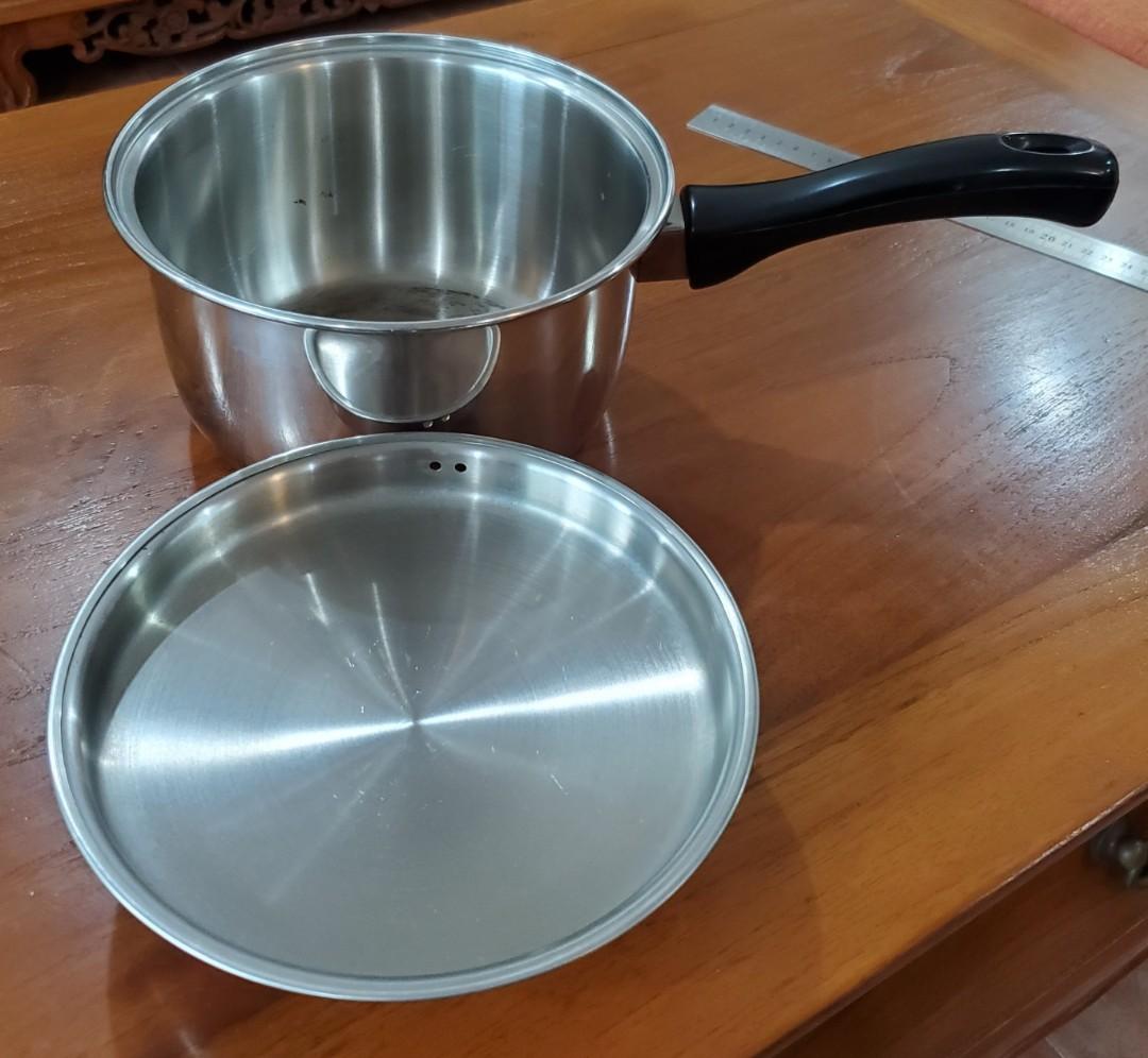 Zebra stainless steel cooking pot with handle 18cm inner x 10cm deep ...
