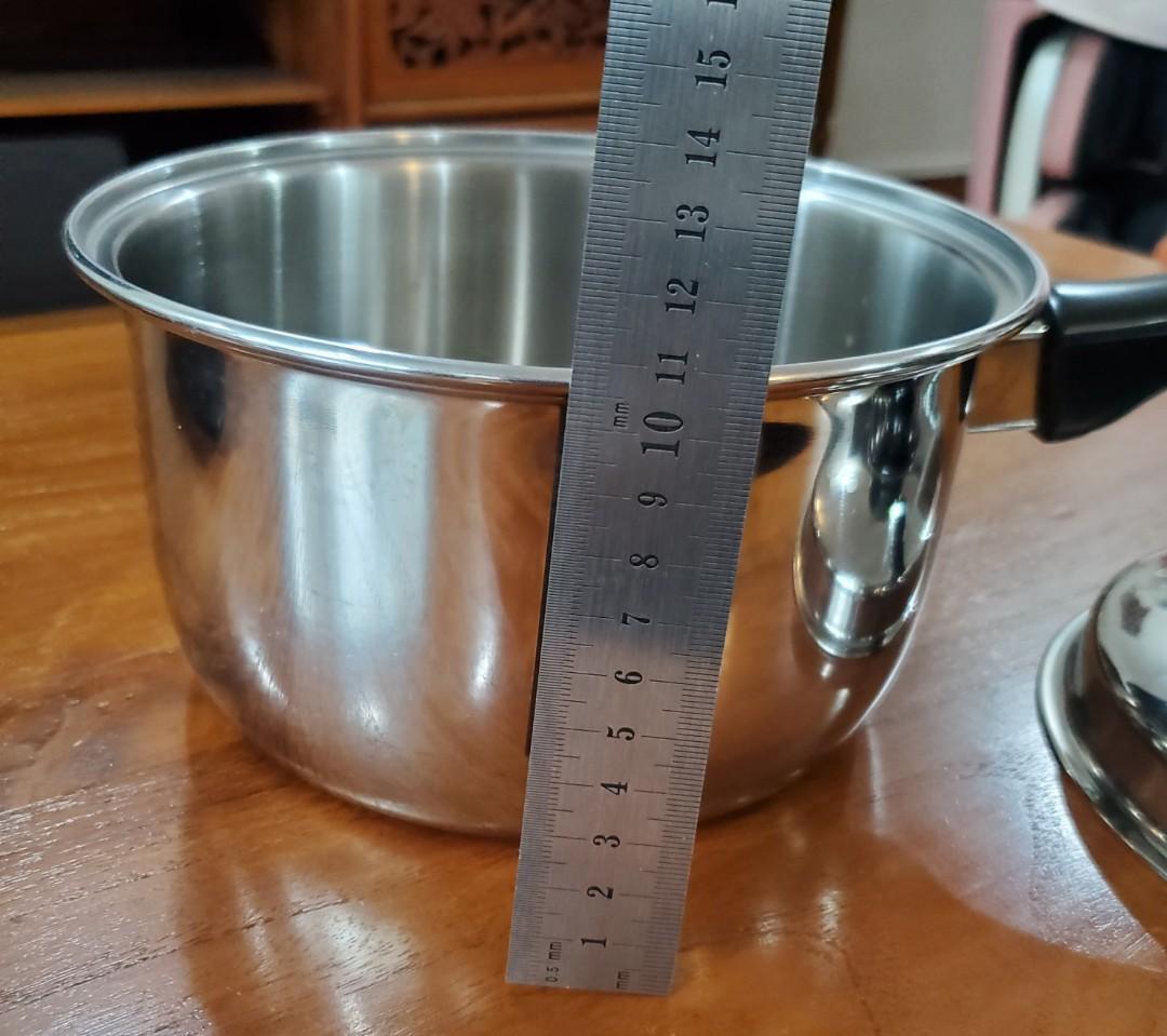 Zebra stainless steel cooking pot with handle 18cm inner x 10cm deep ...