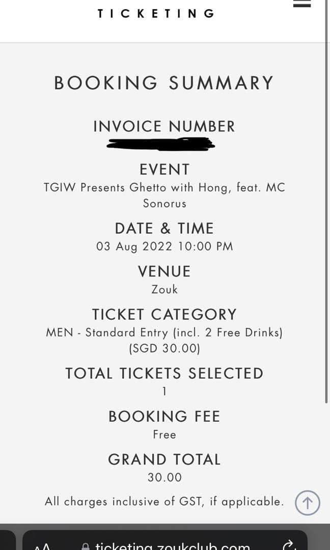 Zouk ticket: TGIW Presents Ghetto with Hong, feat. MC sonorous, Tickets ...