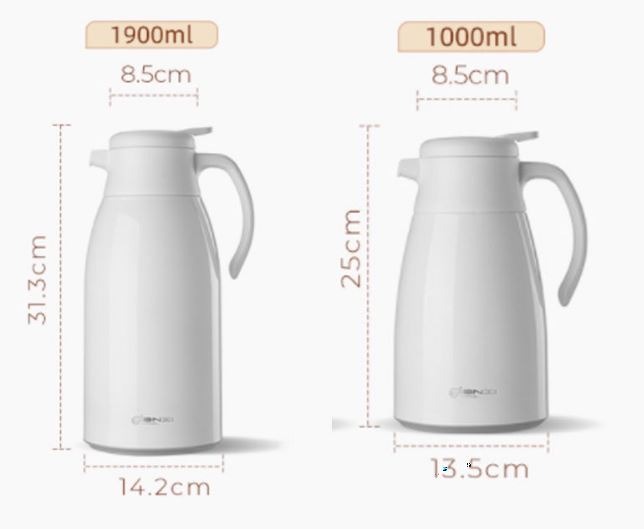 1L/1.9L Stainless Steel Thermal Flask Jug Double Walled Vacuum Flask ...
