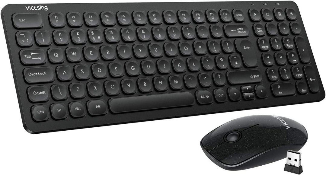 2111) Victsing Wireless Keyboard and Mouse Combo, 2.4G Ultra Slim ...