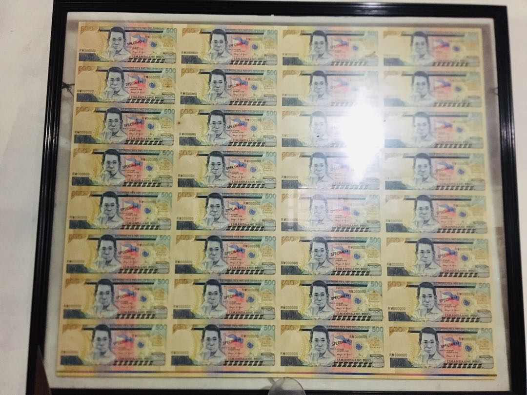 500 Peso Bill Specimen Framed Display Decoration, Hobbies & Toys ...
