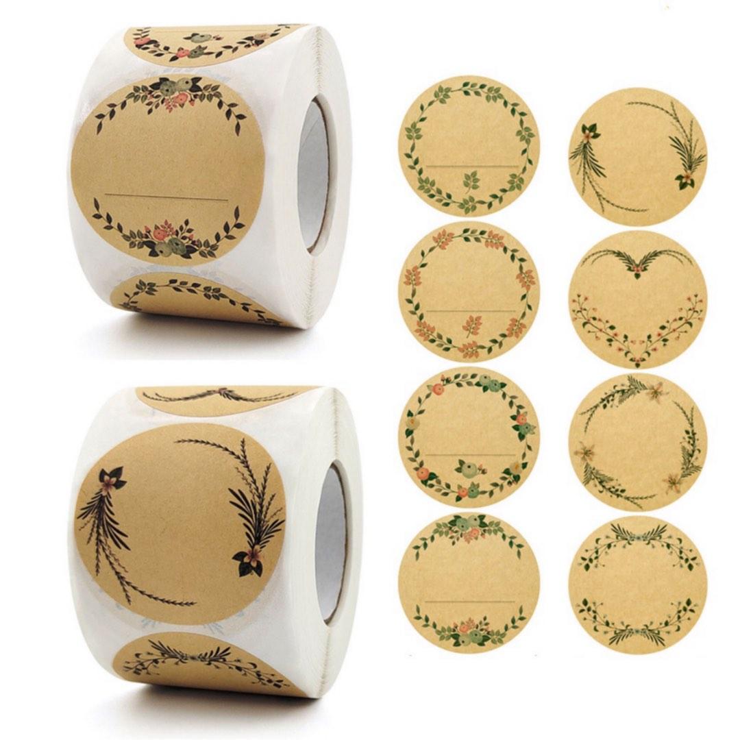 5cm Self Adhesive Labels Kraft Paper DIY Stickers, Hobbies & Toys ...