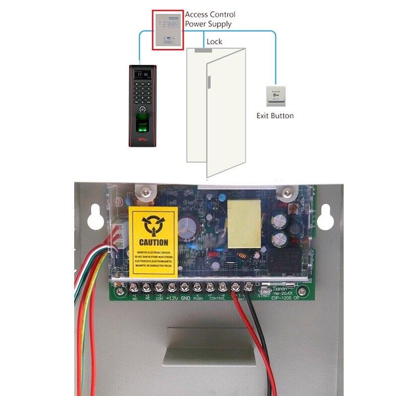 DC12V/5A PSU Door Access Control AC 110-240V Uninterrupted Power Supply ...