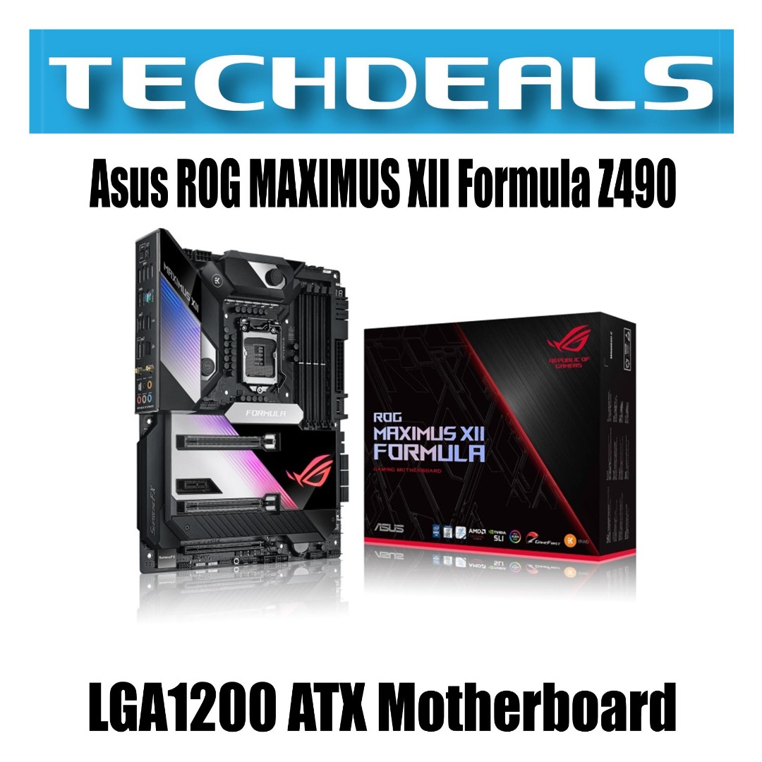Asus ROG MAXIMUS XII Formula Z490 LGA1200 ATX Motherboard, Computers ...