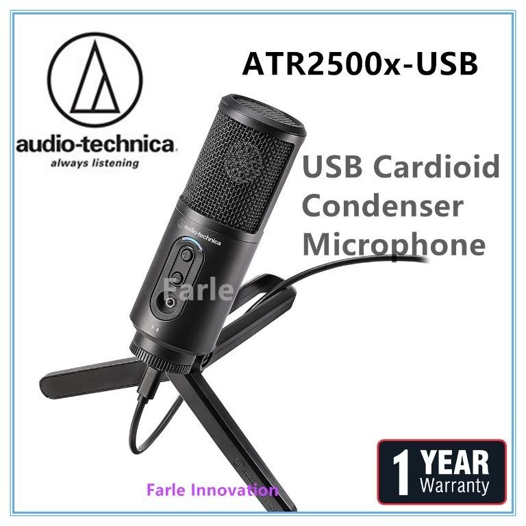 Audio-Technica ATR2500x USB Cardioid Condenser Microphone, Audio ...