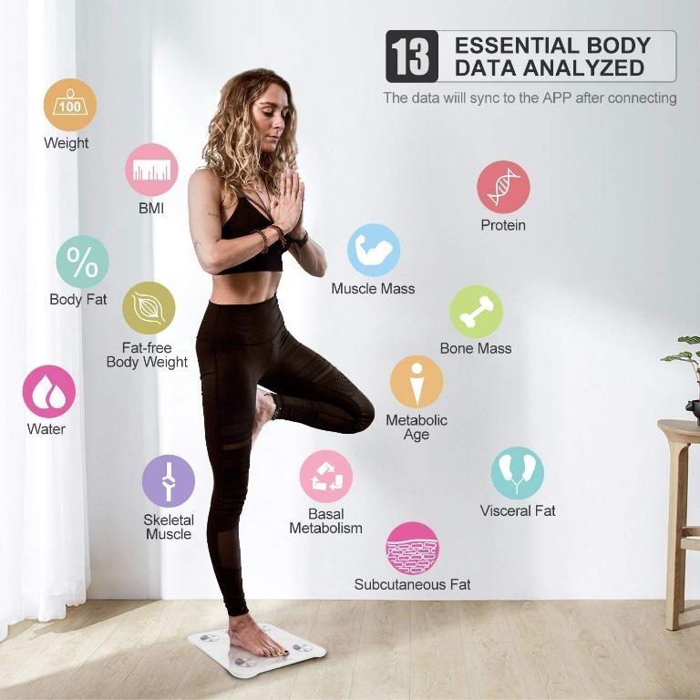 Body Fat Scale, USB Rechargeable Digital Weight Bathroom Scales ...