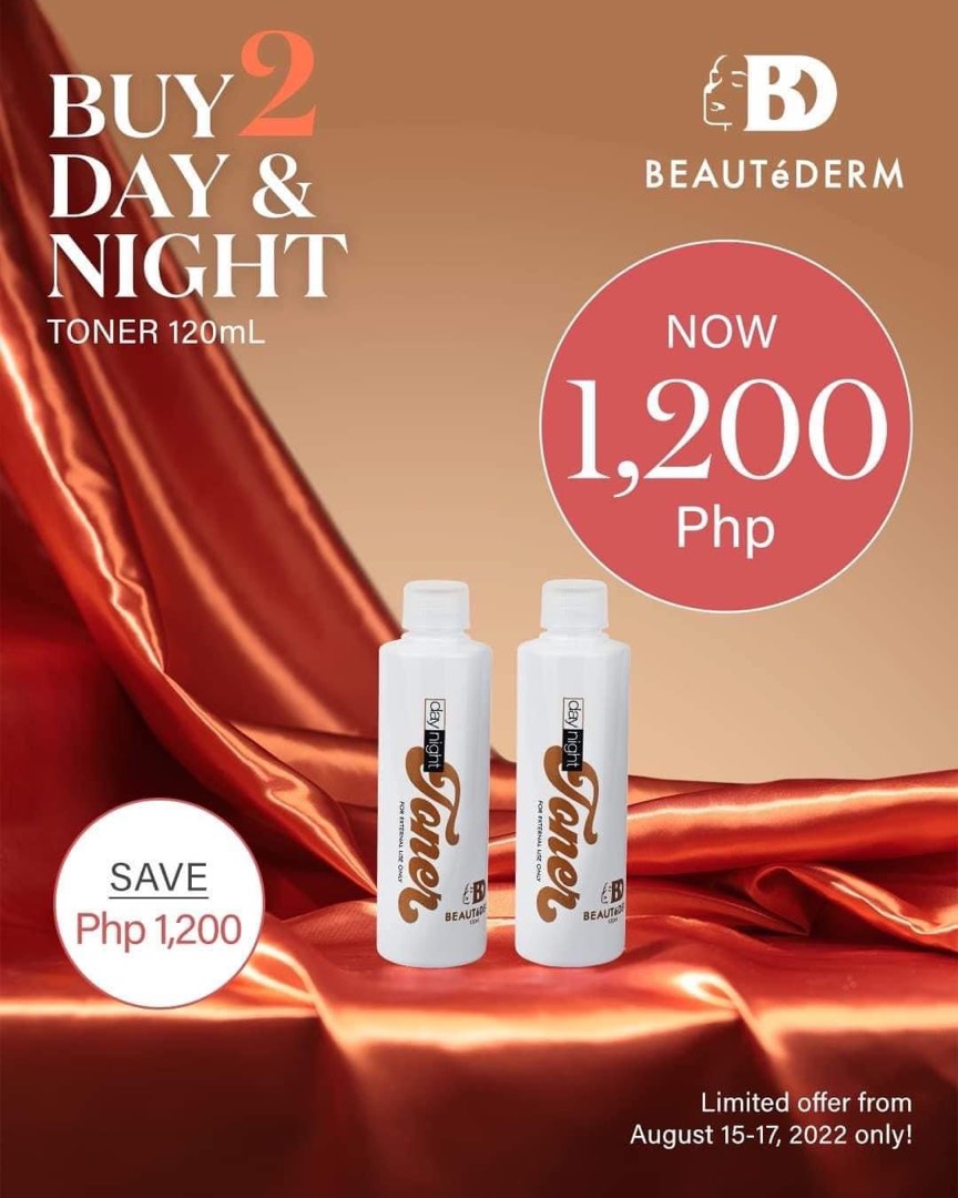 Buy 1 take 1 Beautederm day and Night toner 120ml, Beauty & Personal ...