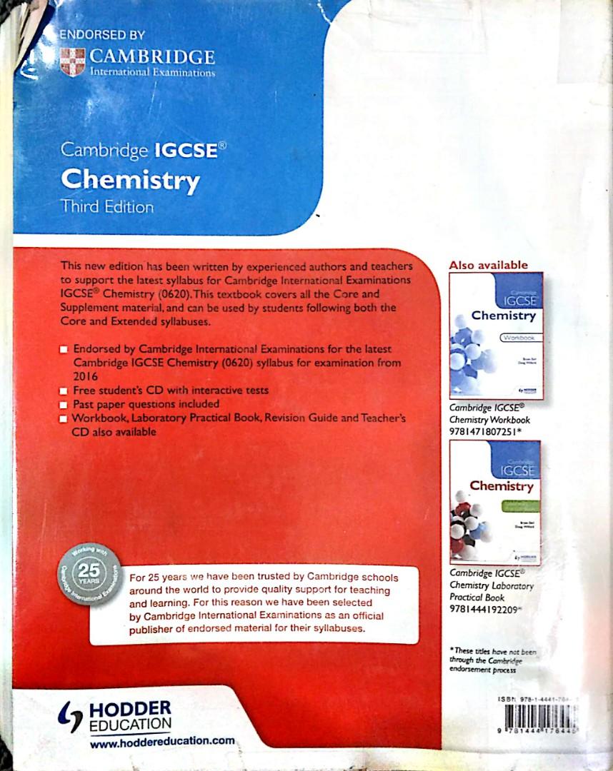 Cambridge IGCSE Chemistry third edition-HODDER EDUCATION, Hobbies ...
