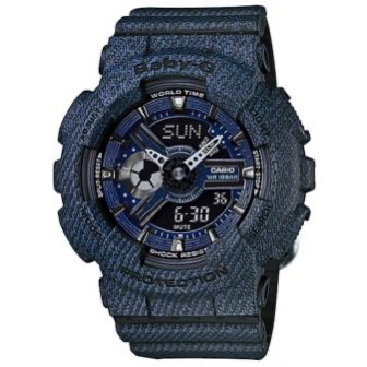 Casio Baby-G Blue Denim Pattern Limited Edition Watch BA110DC-2A1 ...