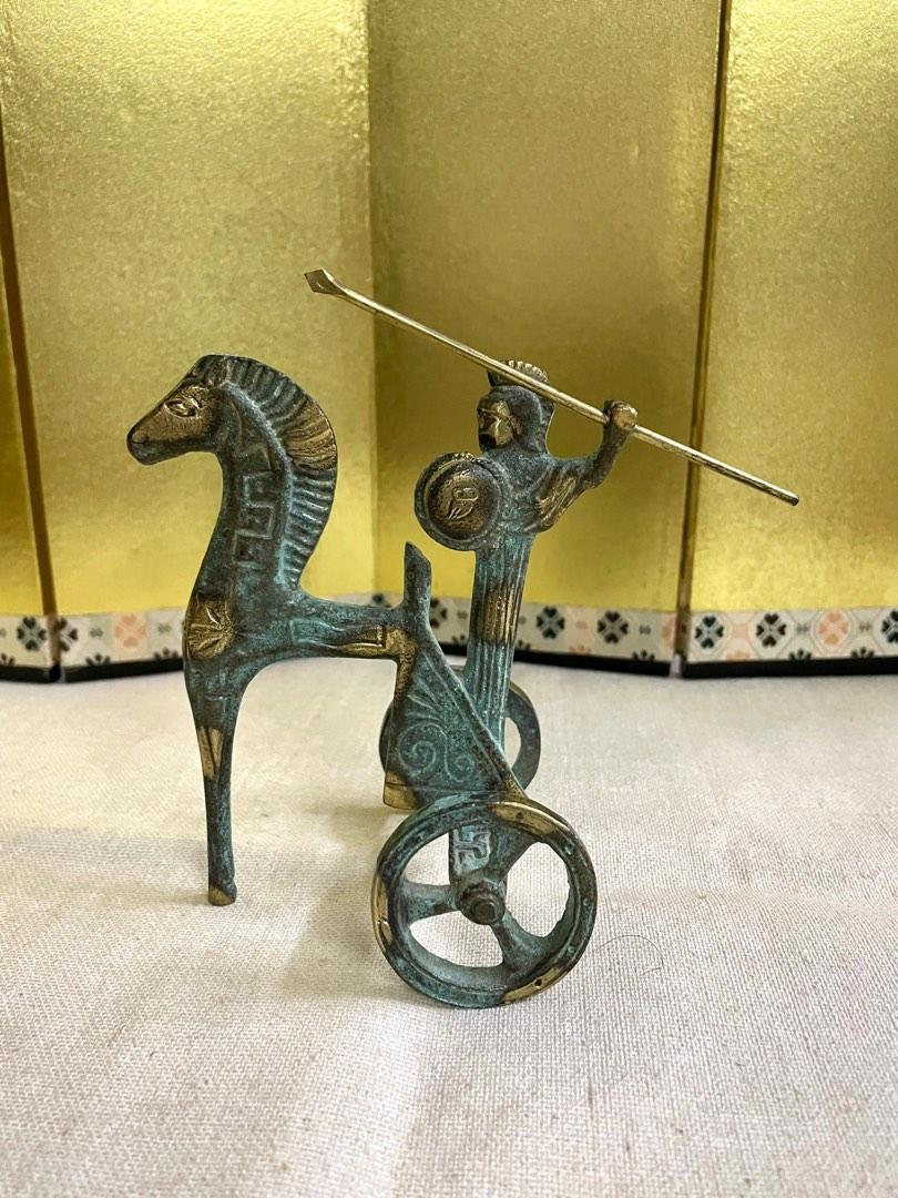 Chariot of the sun athena with spear ancient greek bronze museum statue ...