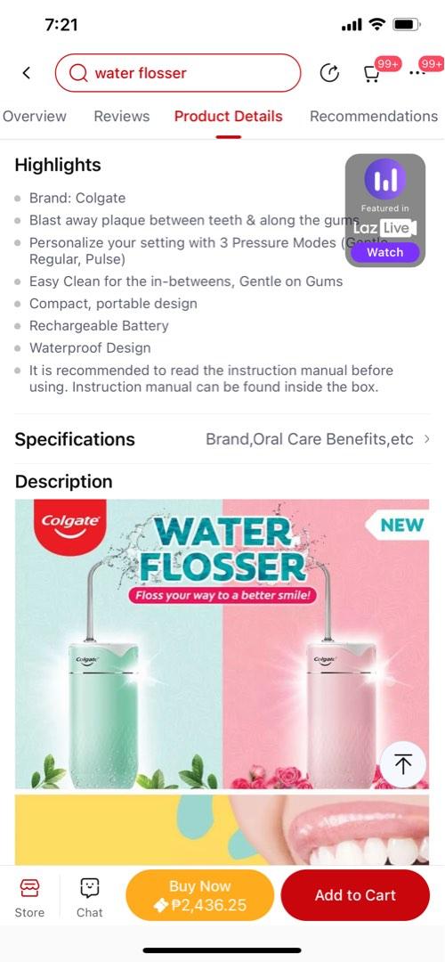 Colgate water flosser, Beauty & Personal Care, Oral Care on Carousell
