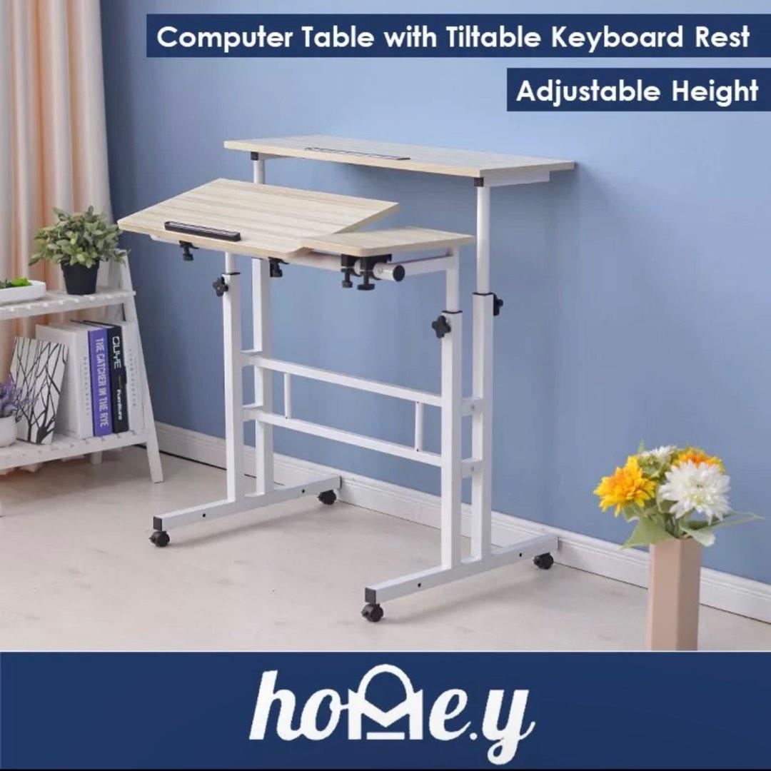 Movable Computer Table with Tiltable Keyboard rest for living room ...
