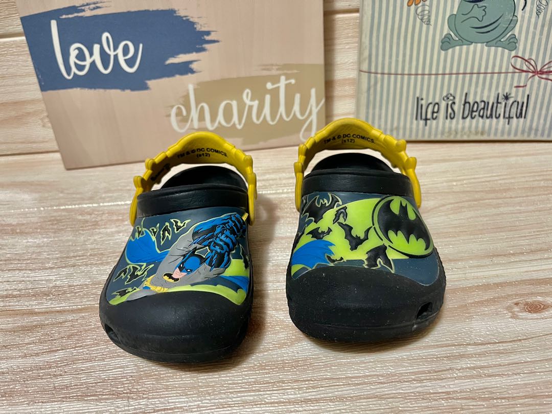 Crocs Glow in the Dark Batman, Babies & Kids, Babies & Kids Fashion on ...