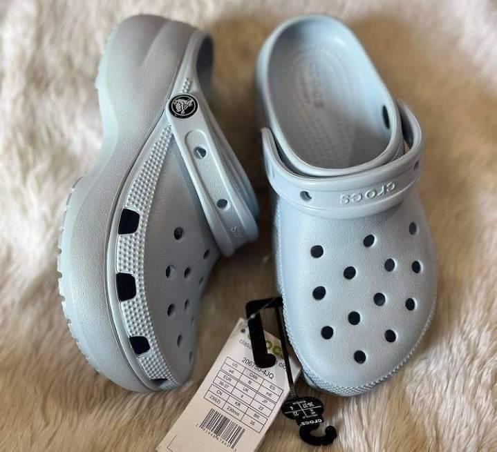 Crocs Platform Clog - Mineral Blue, Women's Fashion, Footwear, Slippers ...