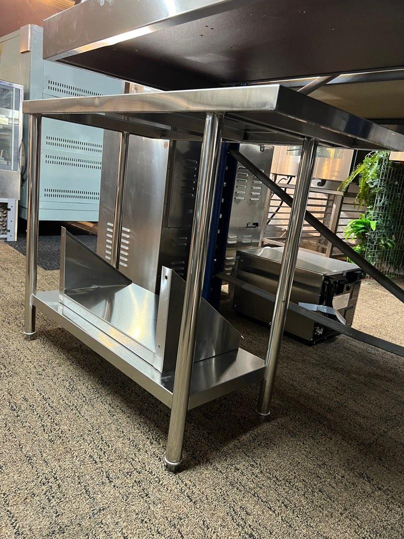 Custom Made Stainless Steel 2 Tiers Table with leg setback 1050 x 550 x ...