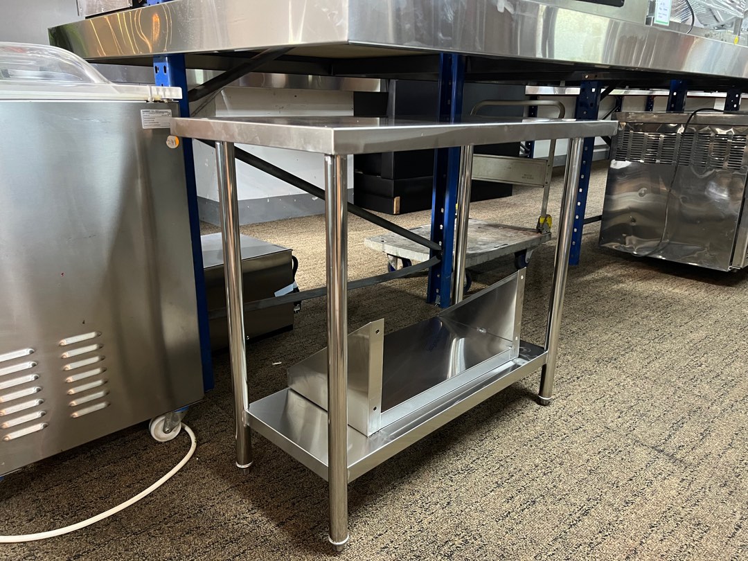 Custom Made Stainless Steel 2 Tiers Table with leg setback 1050 x 550 x ...