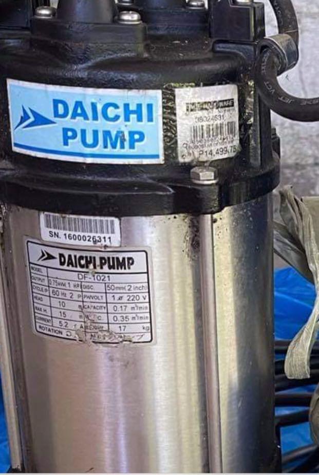 Daichi Dewatering Submersible Pump 1hp, Commercial & Industrial, Industrial Equipment on Carousell