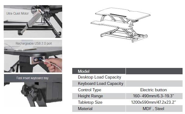 Electronic Sit Stand Desk Height Adjustable (Black), Computers & Tech ...