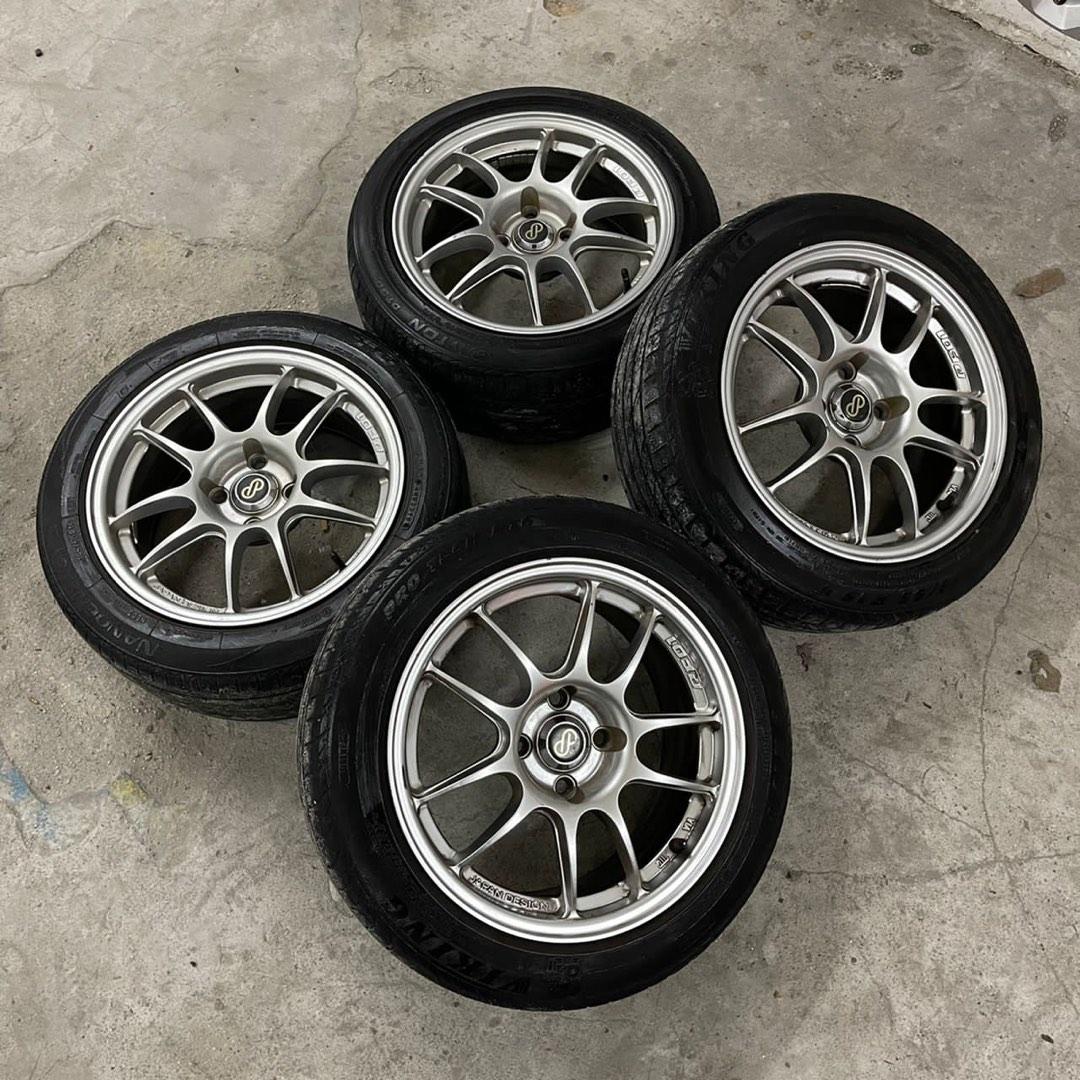 enkei pf01 15 inch sports rim alza tyre 70%, Auto Accessories on Carousell