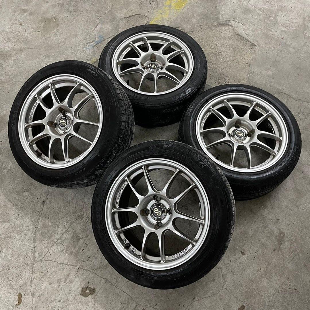 enkei pf01 15 inch sports rim alza tyre 70%, Auto Accessories on Carousell