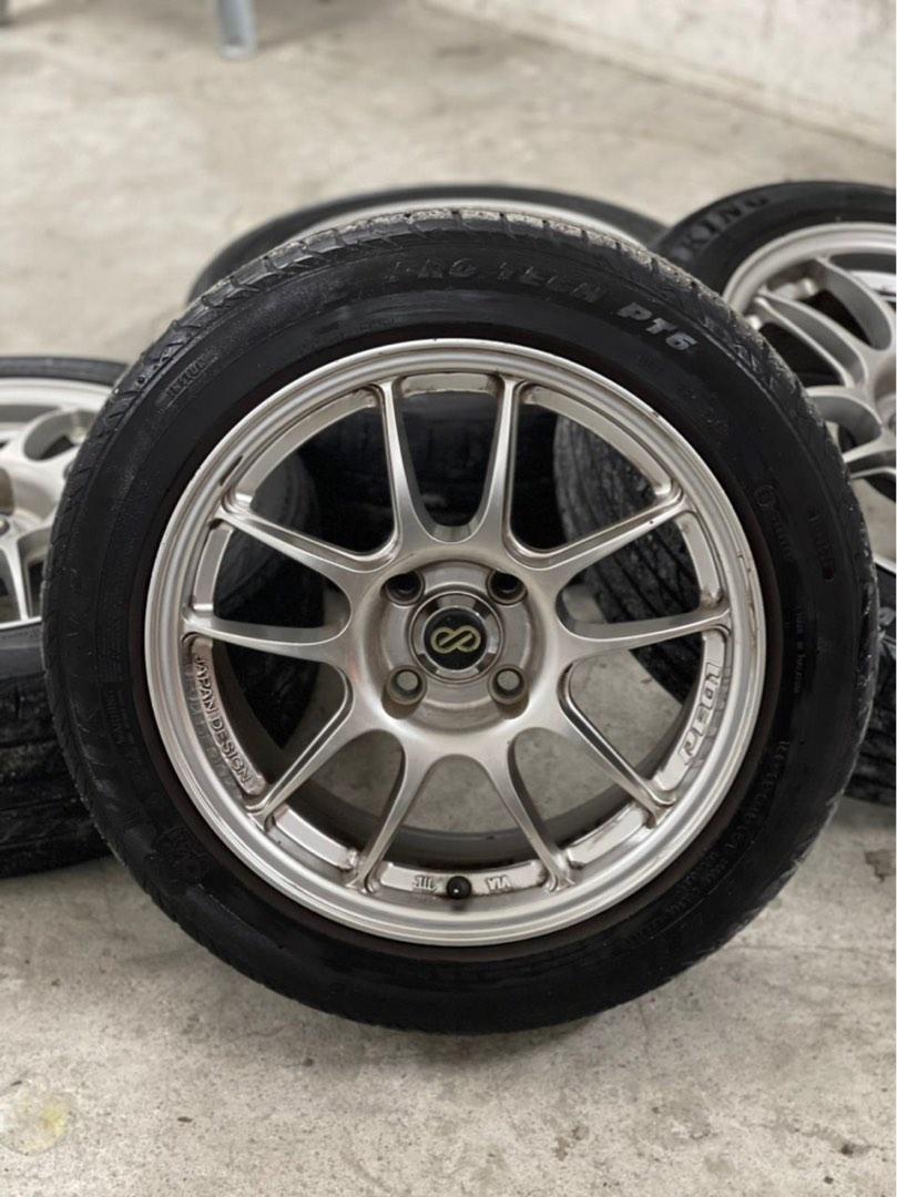 enkei pf01 15 inch sports rim alza tyre 70%, Auto Accessories on Carousell