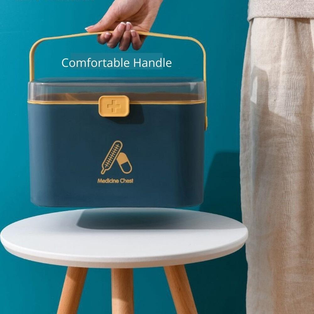 Family First Aid Kit Emergency Medicine Plastic Craft Lockable Storage ...