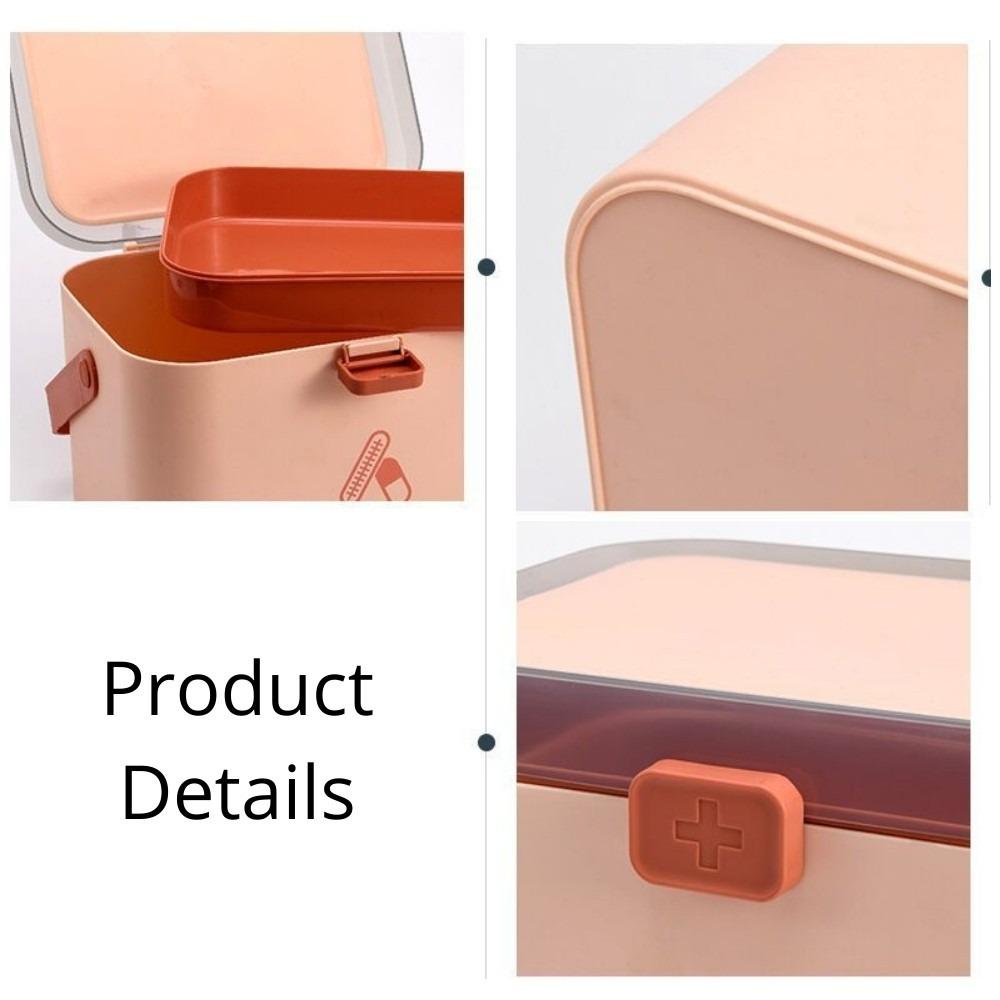 Family First Aid Kit Emergency Medicine Plastic Craft Lockable Storage ...