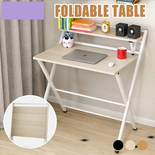 Foldable Table Computer Desk Study Computer Movable Tables No Assembly ...
