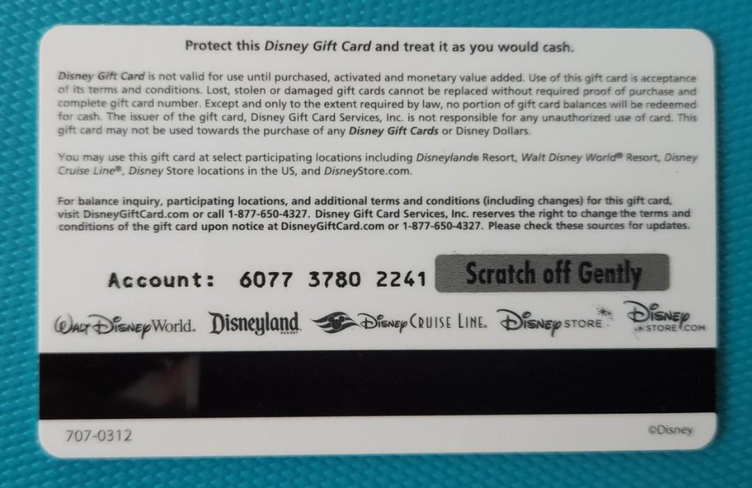 美國迪士尼 gift card(Tinker Bell), 興趣及遊戲, 收藏品及紀念品, 郵票及印刷品 - Carousell