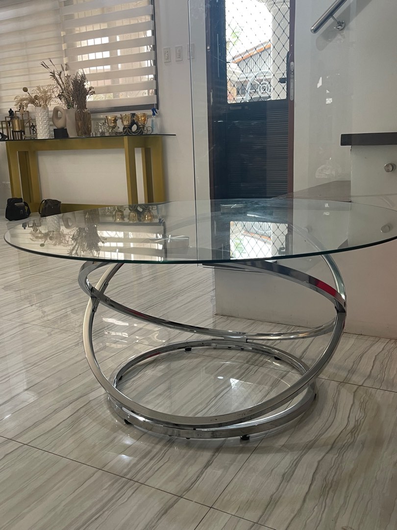 Glass center table & side table set, Furniture & Home Living, Furniture ...