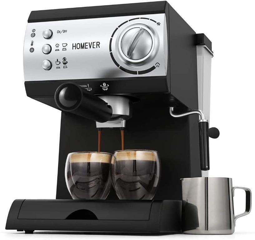 Homever Traditional Pump Espresso Coffee Machine, 5 Bar 1050W Italian ...