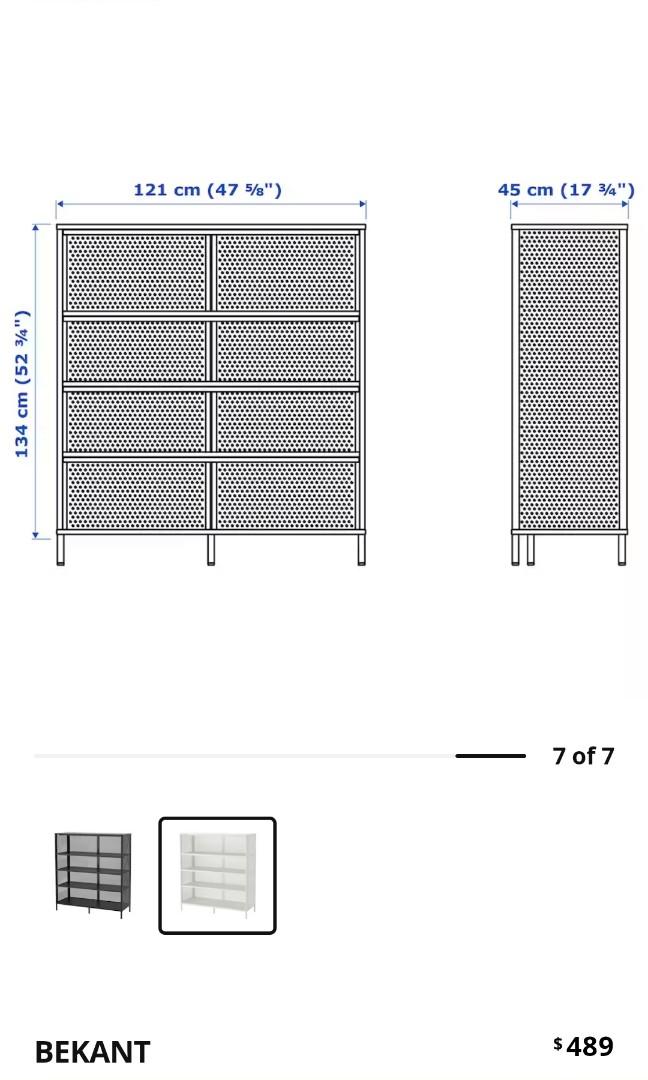 Ikea BEKANT Heavy duty Shelving unit bookshelf, white, 121x134 cm ...
