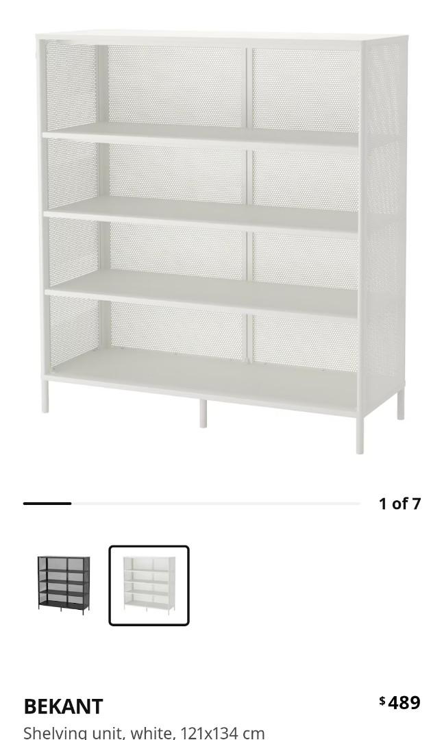 Ikea BEKANT Heavy duty Shelving unit bookshelf, white, 121x134 cm ...
