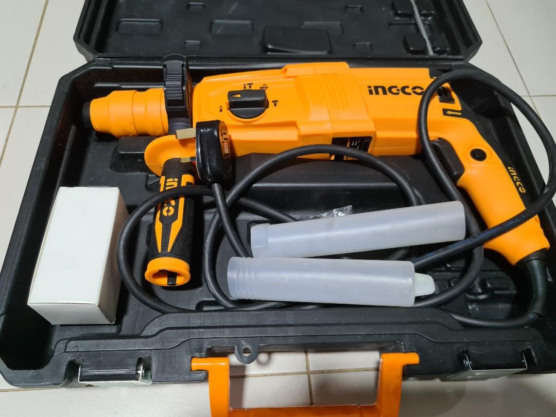 INGCO 800W ROTARY HAMMER DRILL RGH9028-2, Furniture & Home Living, Home ...