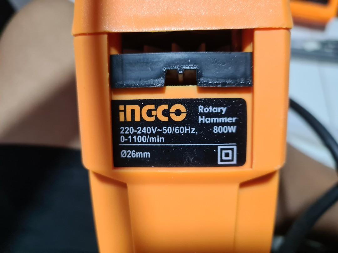 INGCO 800W ROTARY HAMMER DRILL RGH9028-2, Furniture & Home Living, Home ...