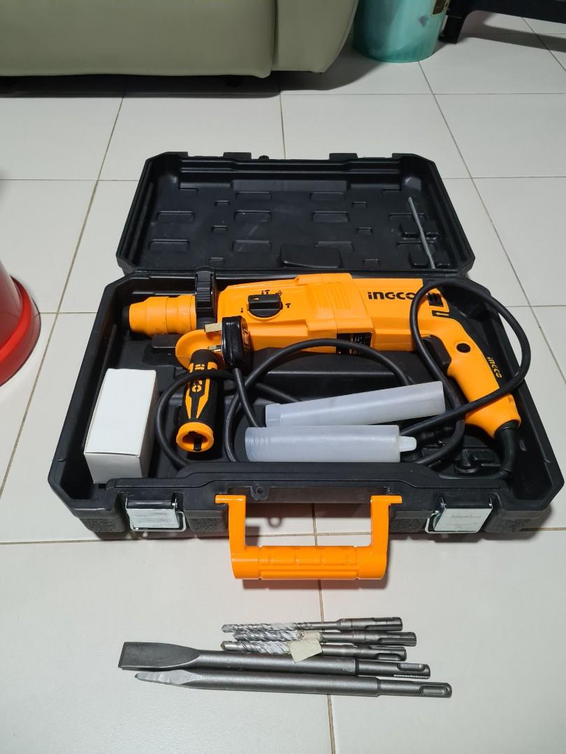 INGCO 800W ROTARY HAMMER DRILL RGH9028-2, Furniture & Home Living, Home ...