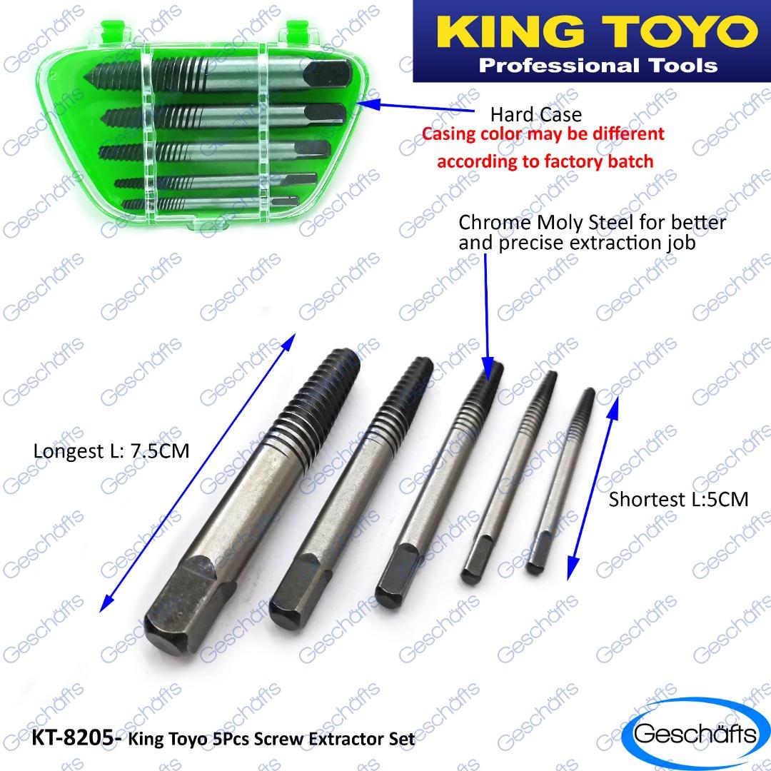 King Toyo 5 Pcs Screw Extractor Set, Furniture & Home Living, Home ...