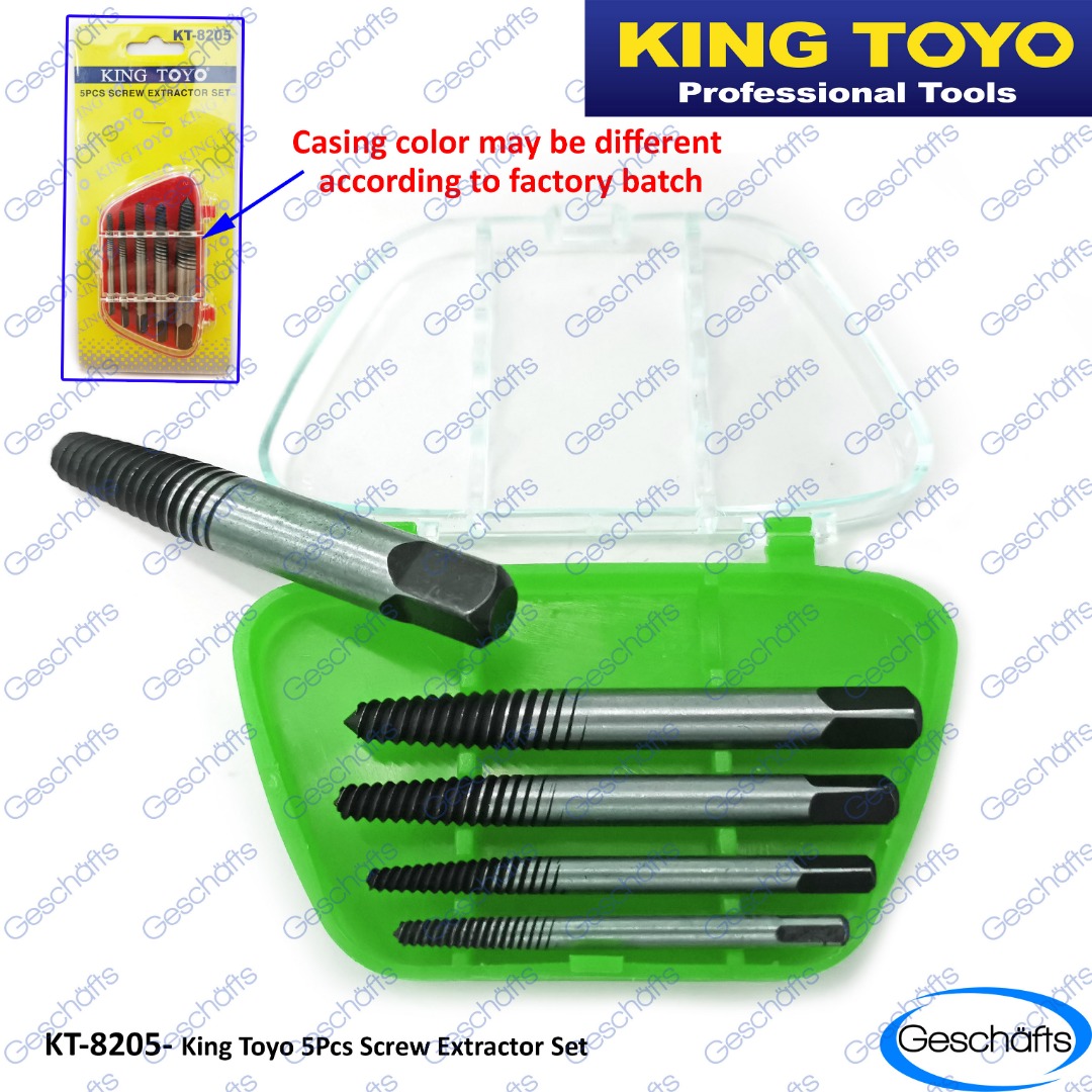 King Toyo 5 Pcs Screw Extractor Set, Furniture & Home Living, Home ...