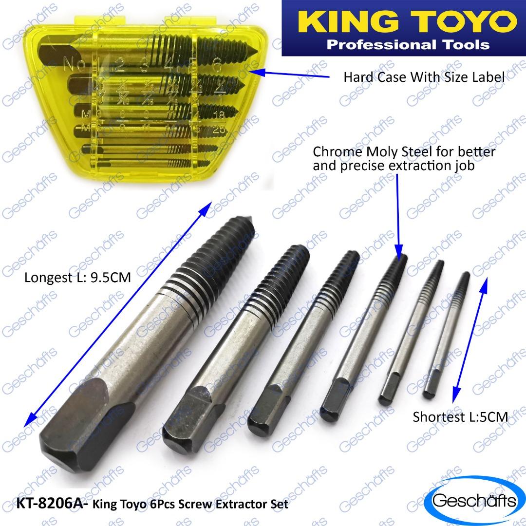 King Toyo Screw Extractor 6pcs Set, Furniture & Home Living, Home ...