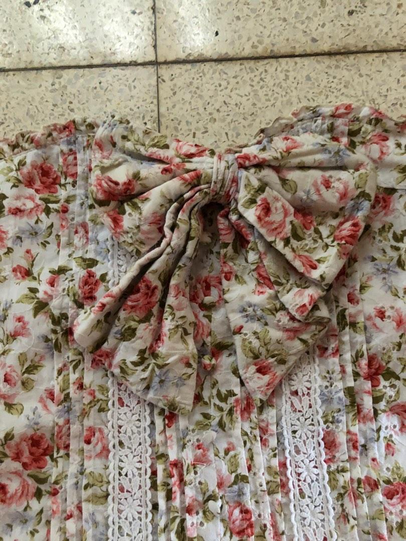 Liz Lisa Tube Corset Like Top Big Bow Y2k Vintage Floral Ditsy Daisy