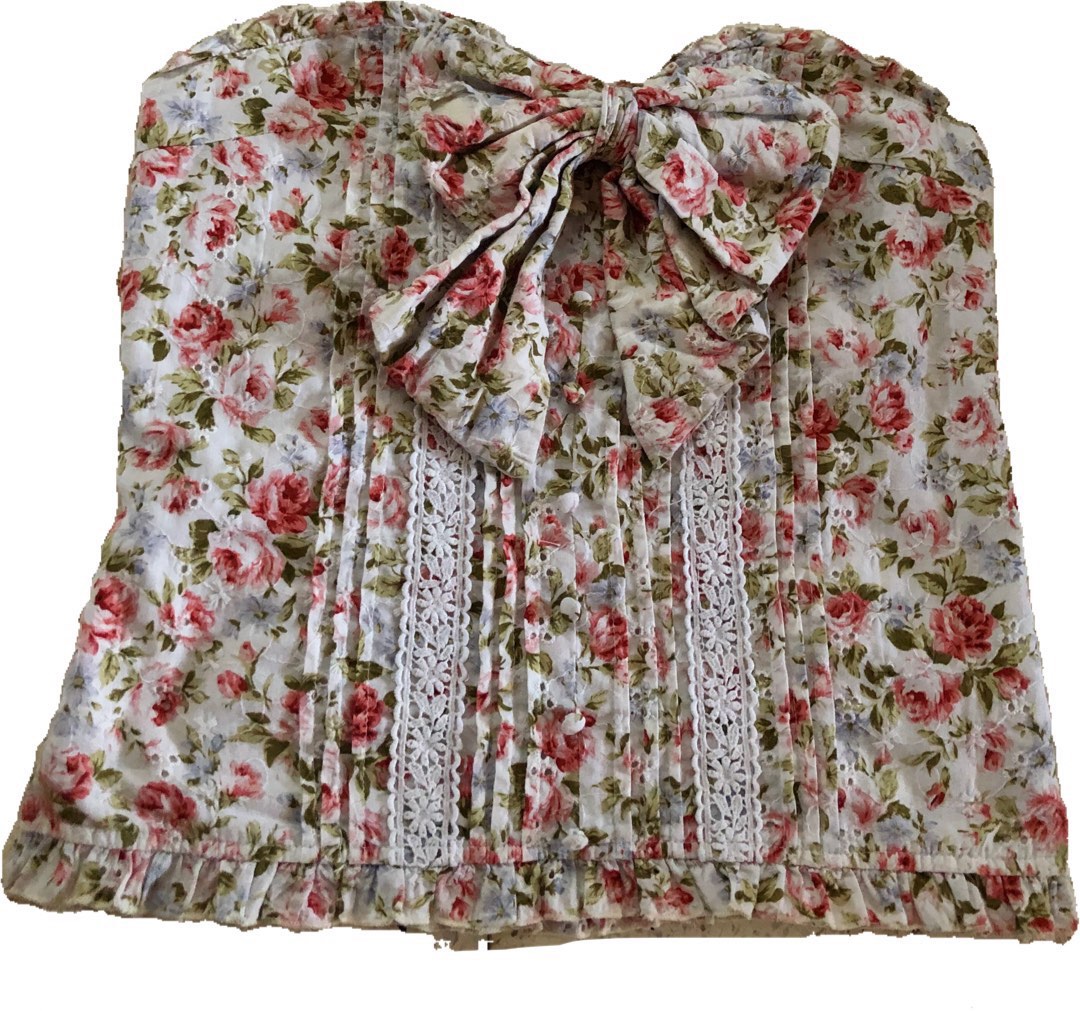 Liz Lisa tube corset like top big bow y2k vintage floral ditsy daisy ...