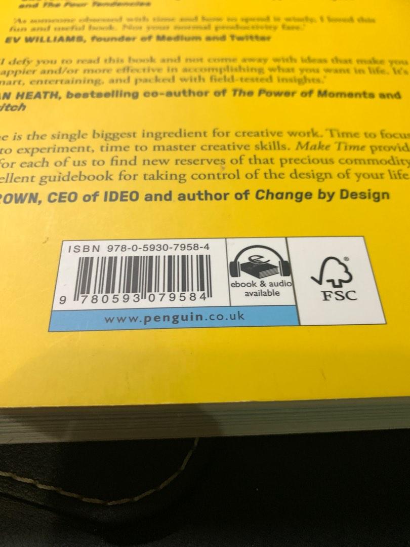 Make Time Book by Jake Knapp & John Zeratsky, Hobbies & Toys, Books ...