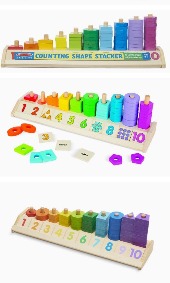 Melissa & Doug Counting Shapes Stacker, Hobbies & Toys, Toys & Games on ...